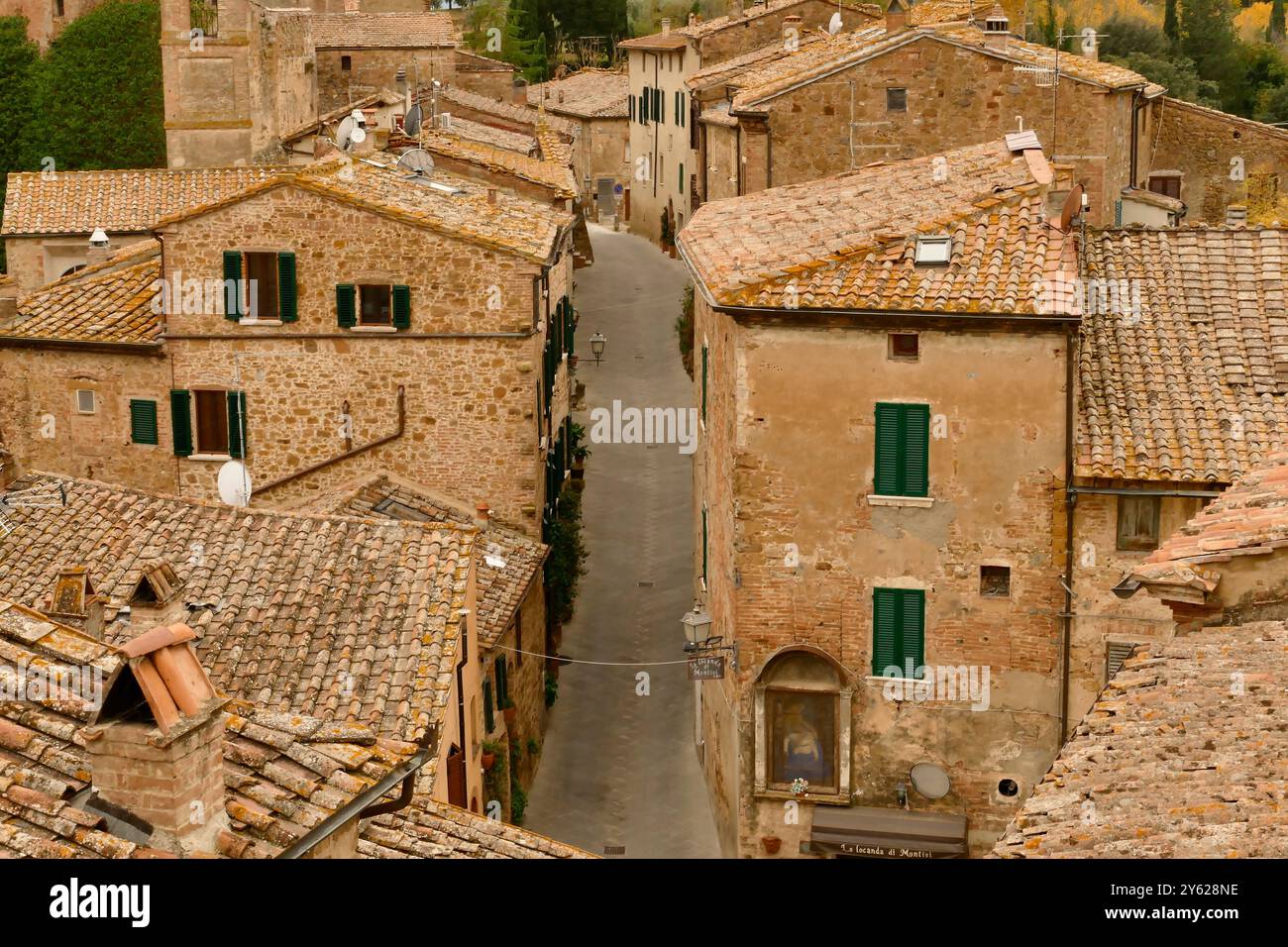 The characteristic medieval village of Montisi overlooks the ...
