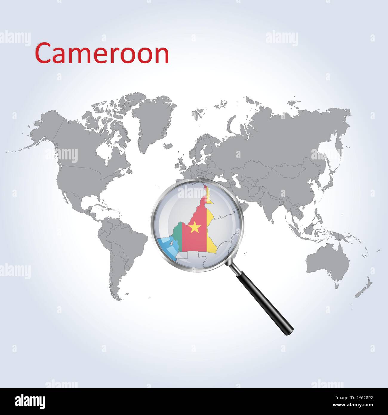Cameroon Magnified Map and Flag, Cameroon Enlargement Maps, Vector Art Stock Vector Image & Art ...