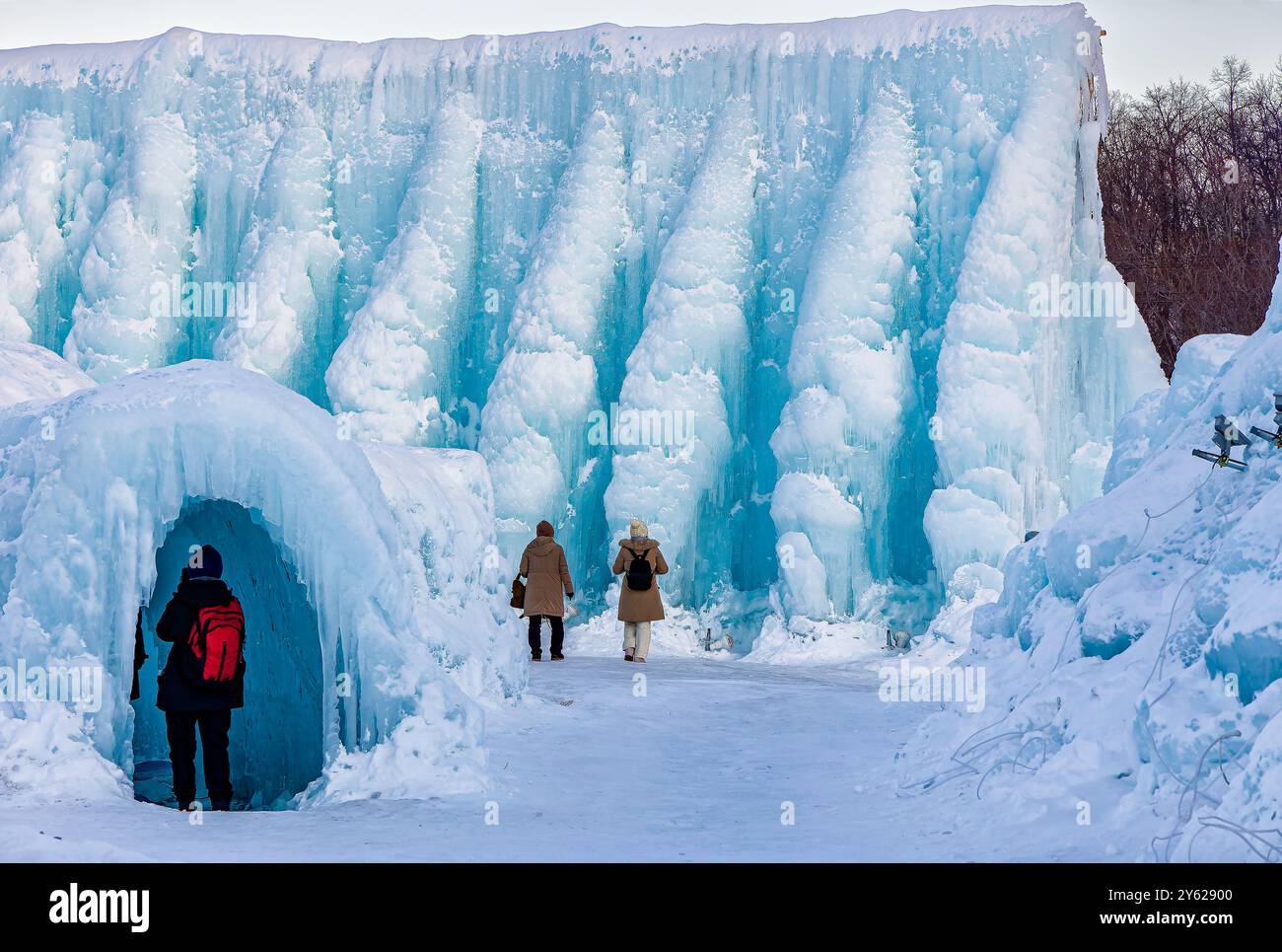 Giant frozen structures of ice (Lake Shikotsu, Japan Stock Photo - Alamy