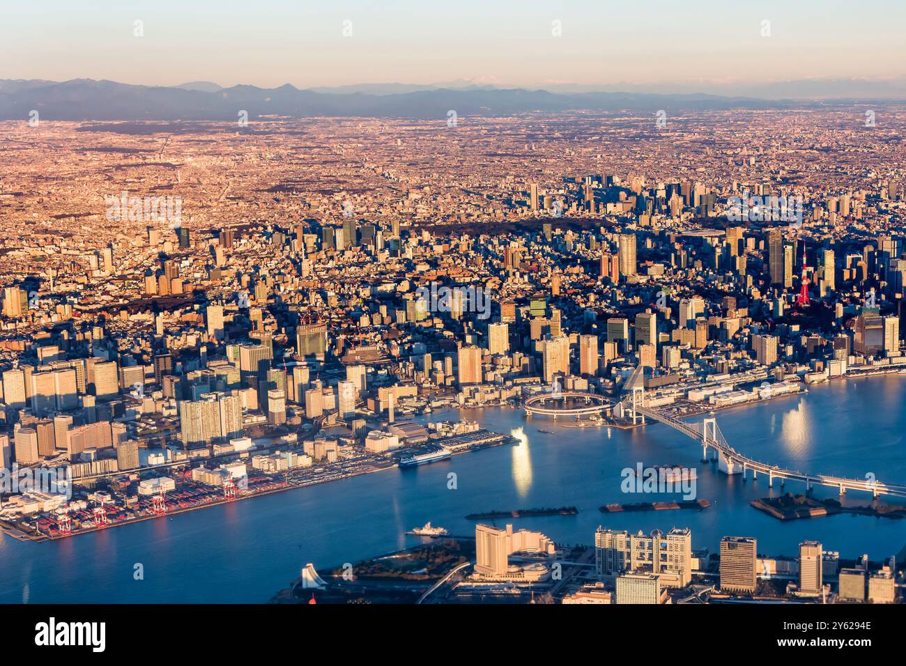 Aerial view of Tokyo, Japan on a cold, winters morning Stock Photo - Alamy