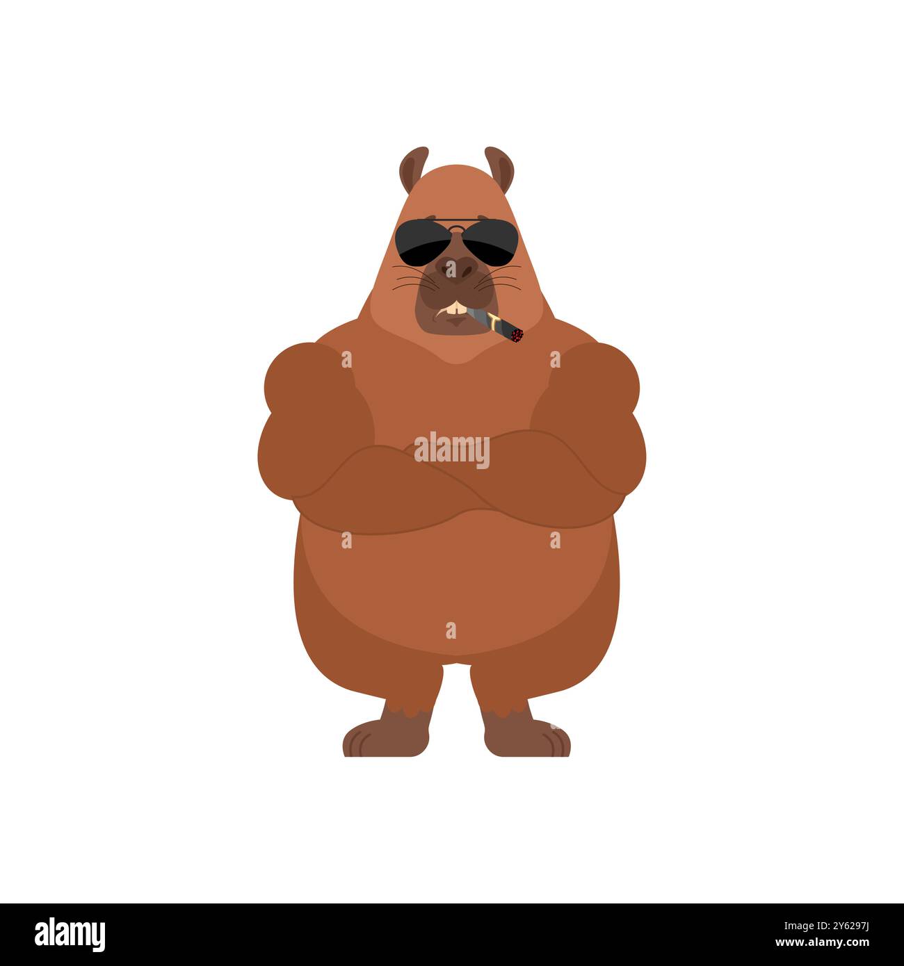 Capybara Strong Cool serious. rodent strict Stock Vector Image & Art ...