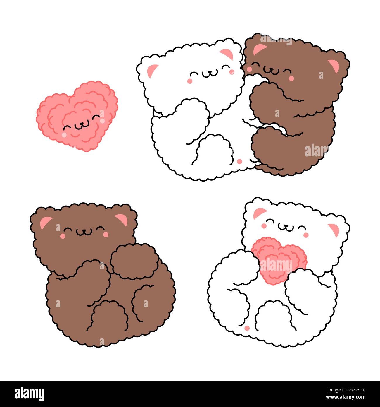 Cute bear character set. Love and teddy bear. Cartoon character animal ...