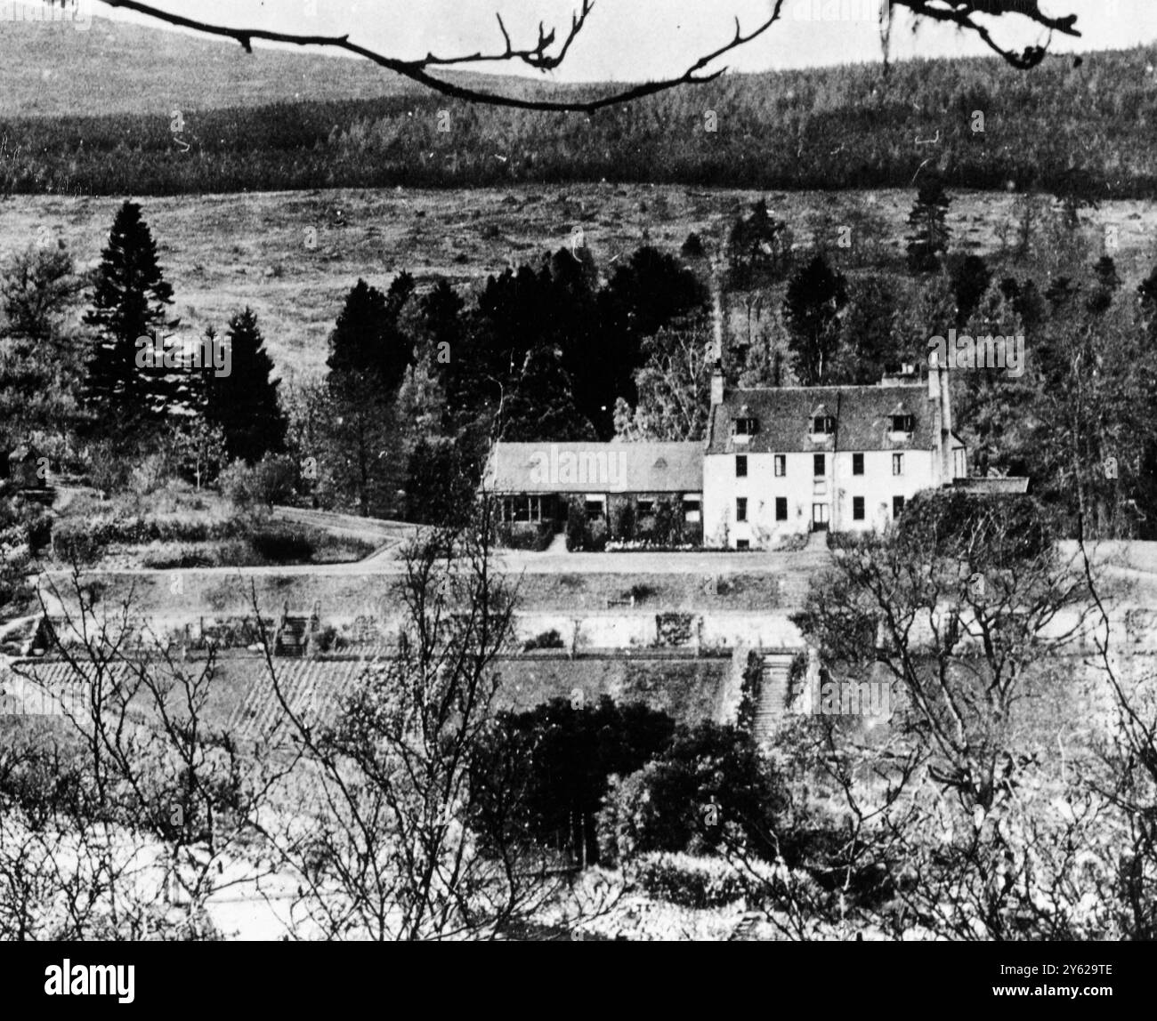 Birkhall, a white walled Jacobean house near Balmoral, Scotland, where ...