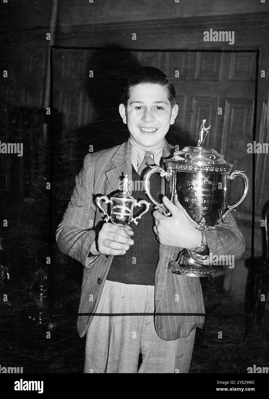 14-year-old Rex Williams Midland champion of Birmingham proudly shows ...