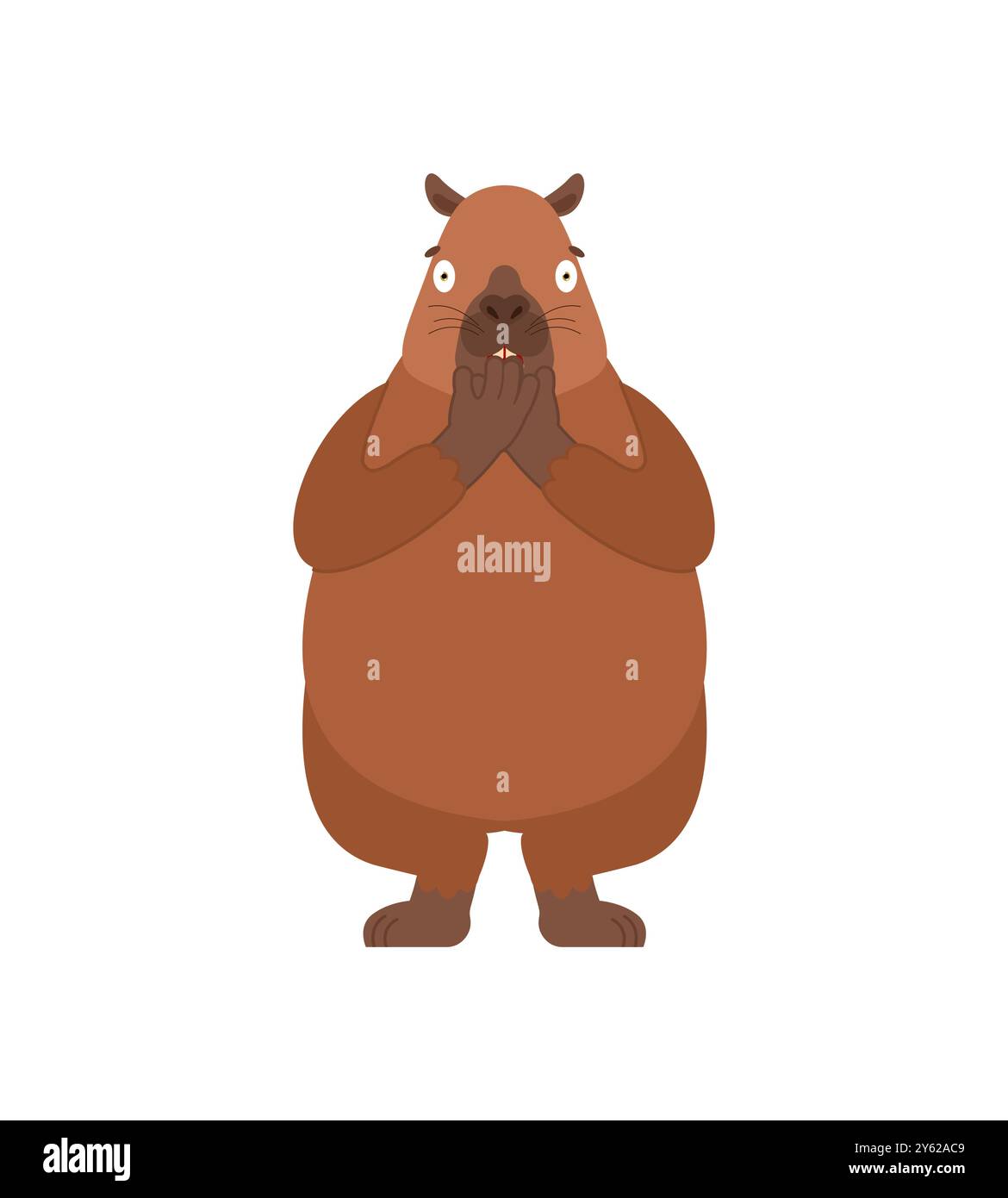 Capybara scared OMG. rodent Oh my God. Frightened beast Stock Vector ...