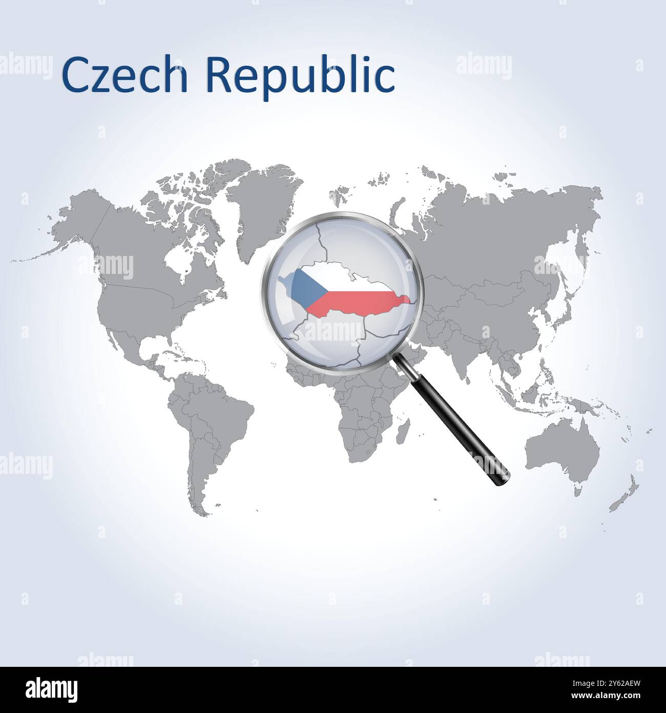 Czech Republic Magnified Map and Flag, Czech Republic Enlargement Maps ...