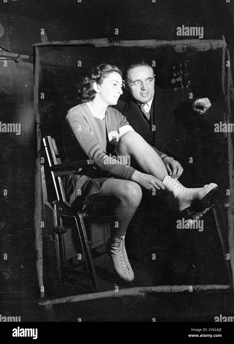 Miss Jeanette Altwegg, of Liverpool, was a surprise leader today in the ...