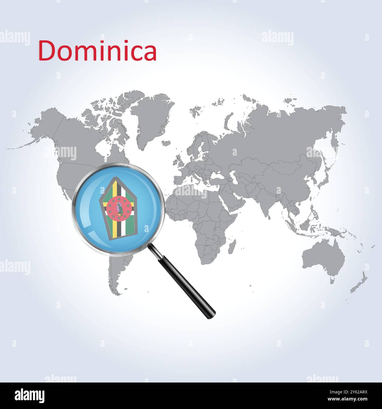 Dominica Magnified Map and Flag, Dominica Enlargement Maps, Vector Art Stock Vector Image & Art ...