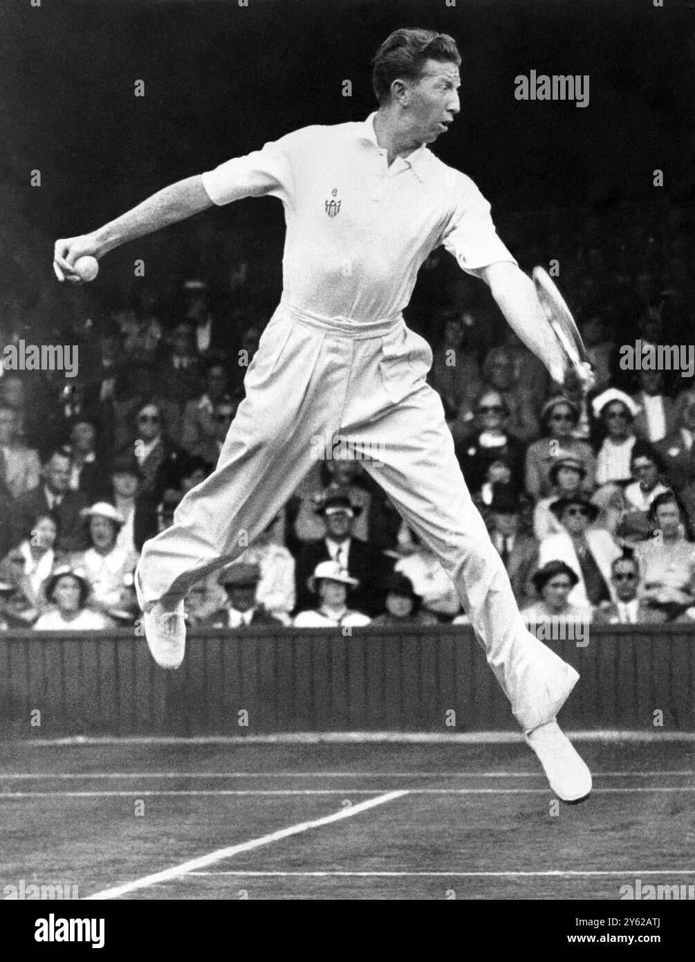 Don Budge in action23 June 1937 - Tennis - Wimbledon Championships ...