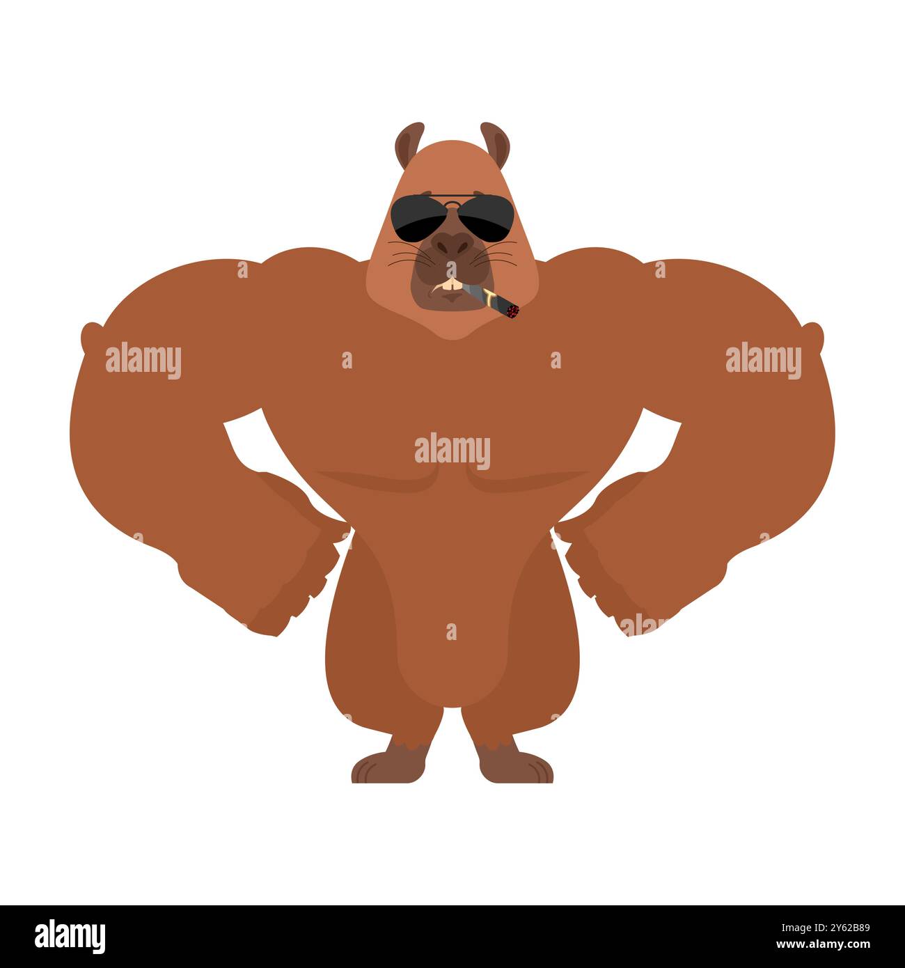 Capybara Strong Cool serious. rodent strict Stock Vector Image & Art ...