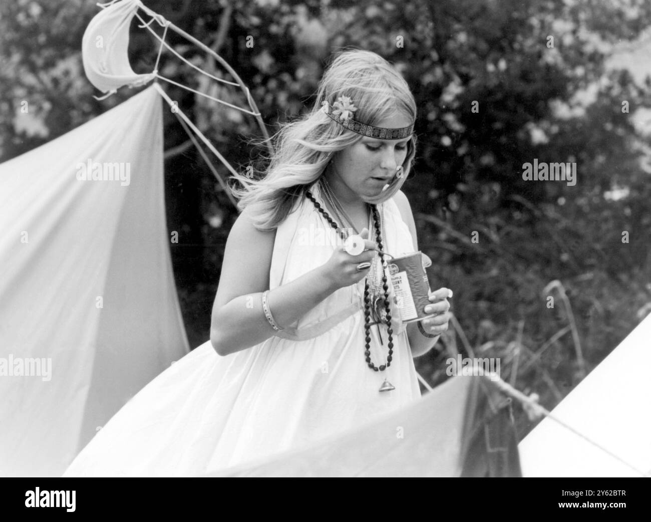Pop festival Isle of Wight One of the festival goers. 31st August 1969 ...