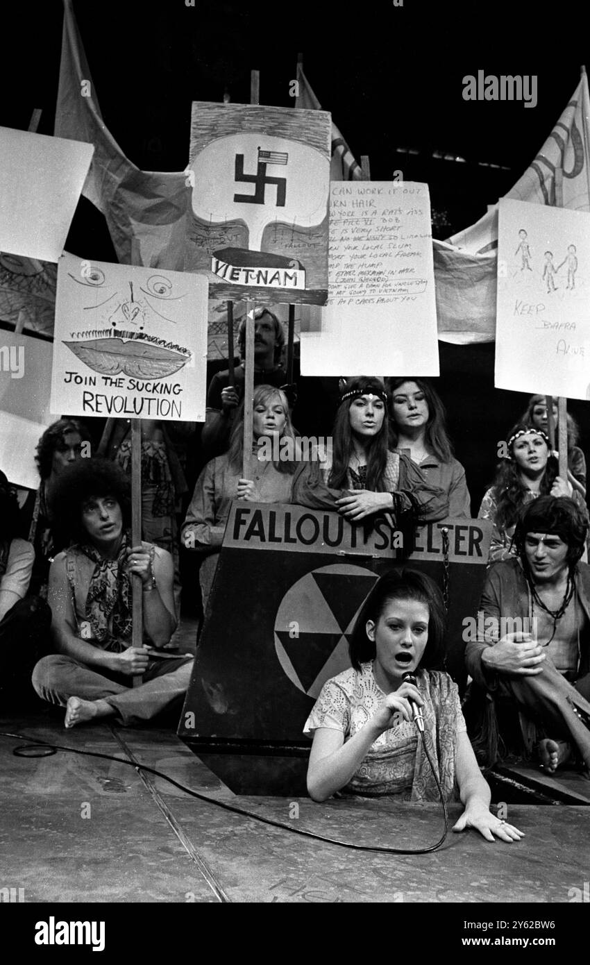 A scene from the controversial U . S ' hippie ' musical " Hair " which ...