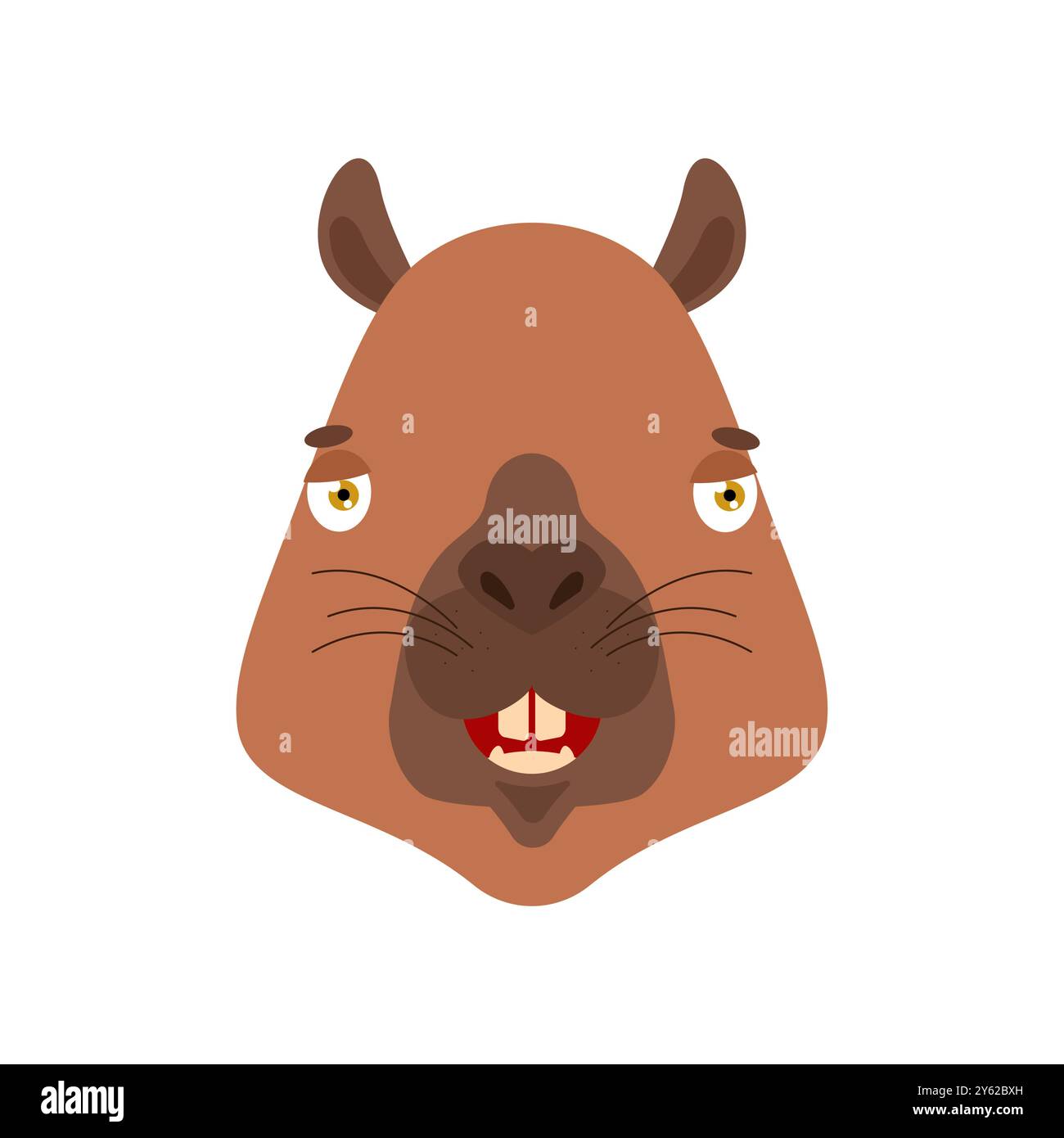 Capybara happy emoji. rodent merry emotions. Beast Joyful Stock Vector ...