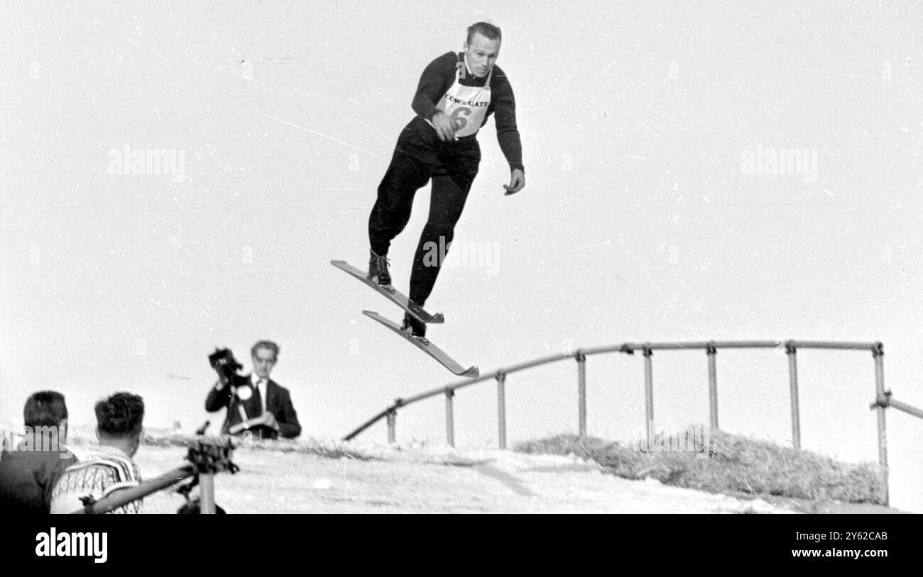 Rolf Strandberg of Sweden in action during International Ski Jumping ...