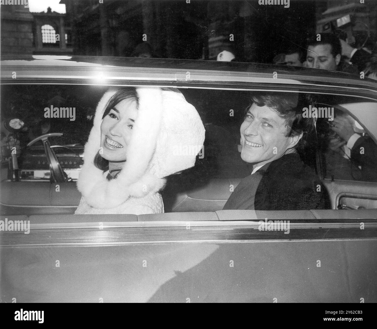 With smiles of happiness Paul Getty Jnr and his bride Talitha Pol pose ...