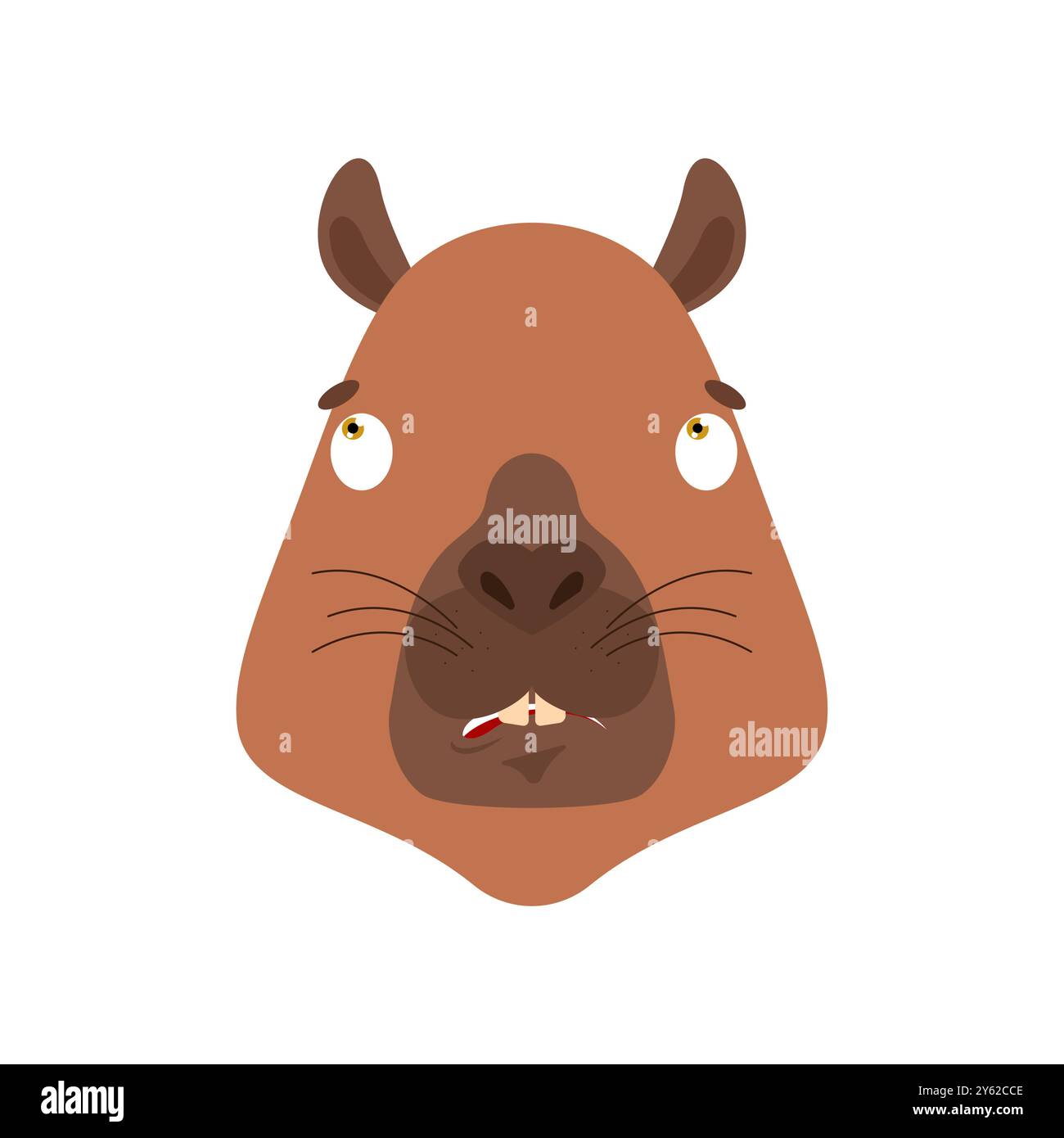 Capybara confused emoji face avatar. Wild animal is perplexed emotions. rodent surprise. Vector ...