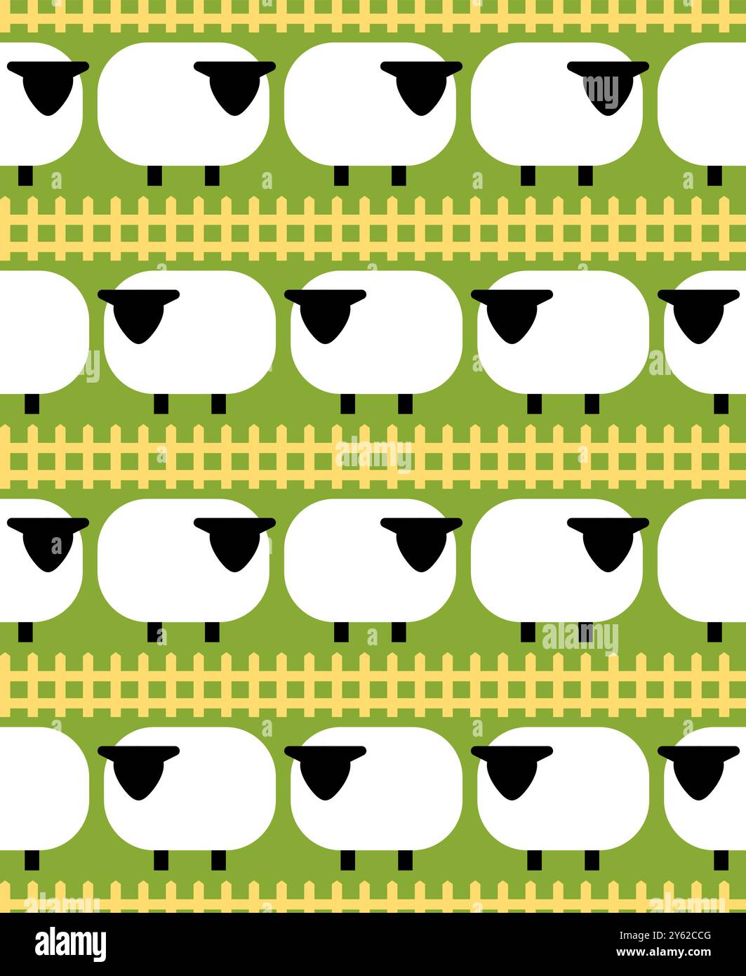 Sheep in pen pattern seamless. Sheep and fence background Stock Vector ...
