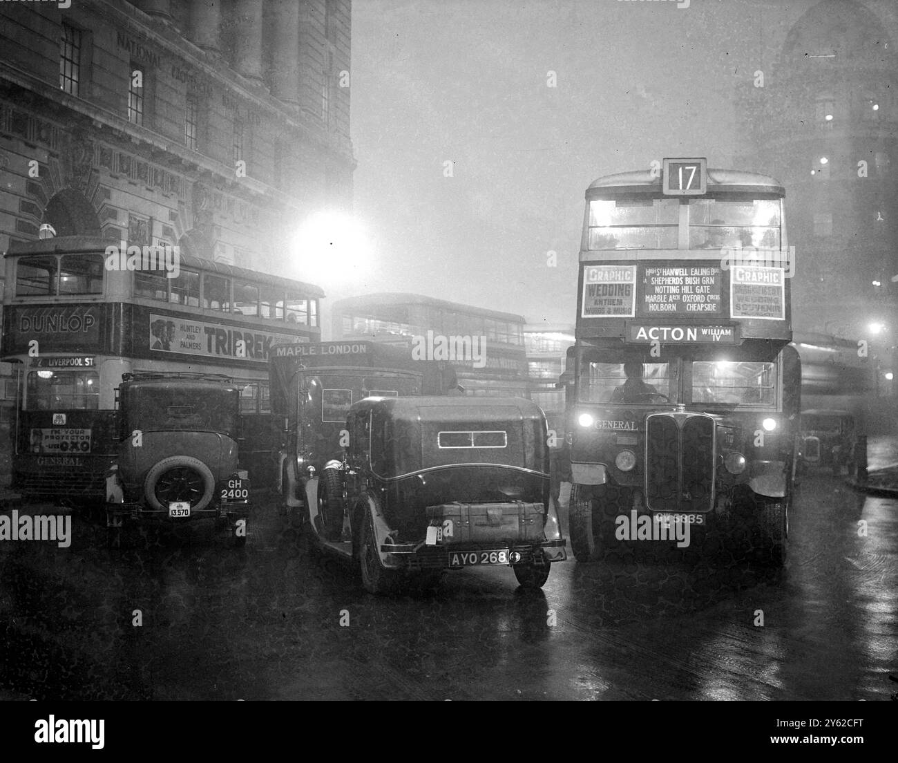 A traffic jam at the Bank during the 10am gloom which transformed day ...
