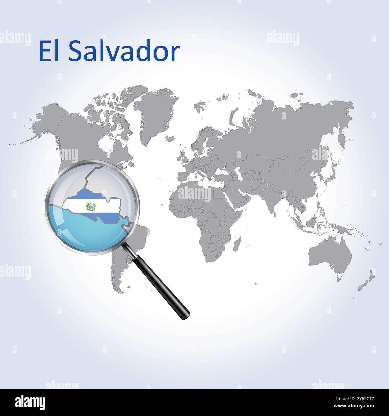 El Salvador Magnified Map and Flag, El Salvador Enlargement Maps ...