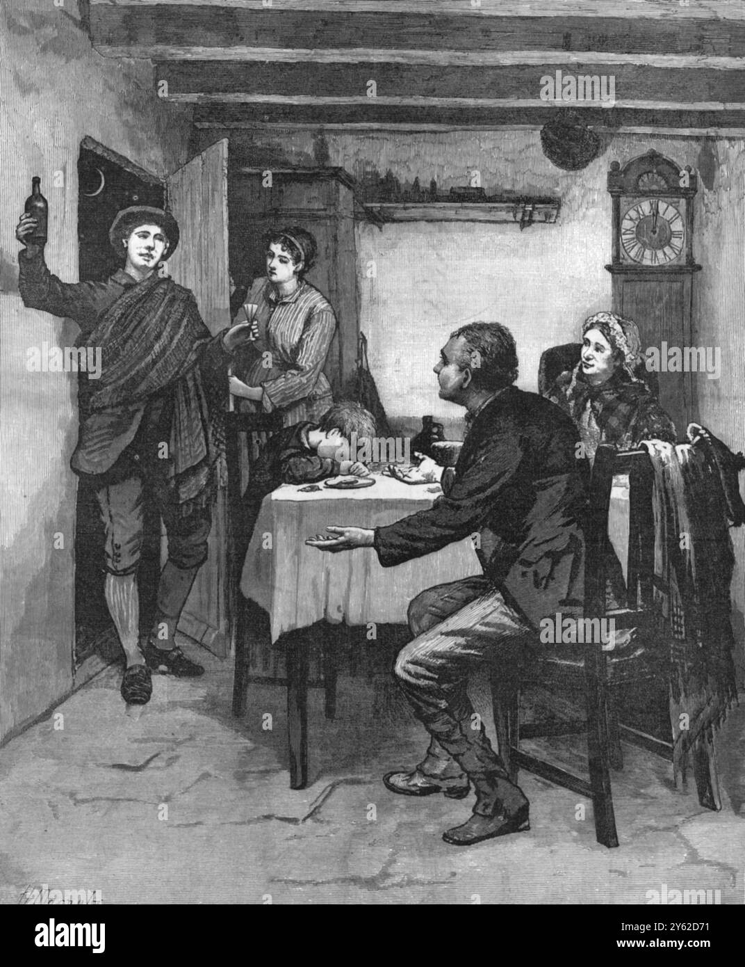 The First Footing A Scottish Custom on New Year's Eve Stock Photo - Alamy