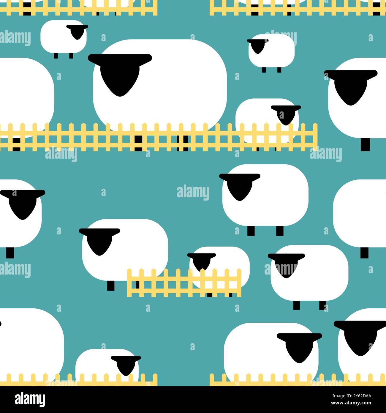 Sheep in pen pattern seamless. Sheep and fence background Stock Vector ...