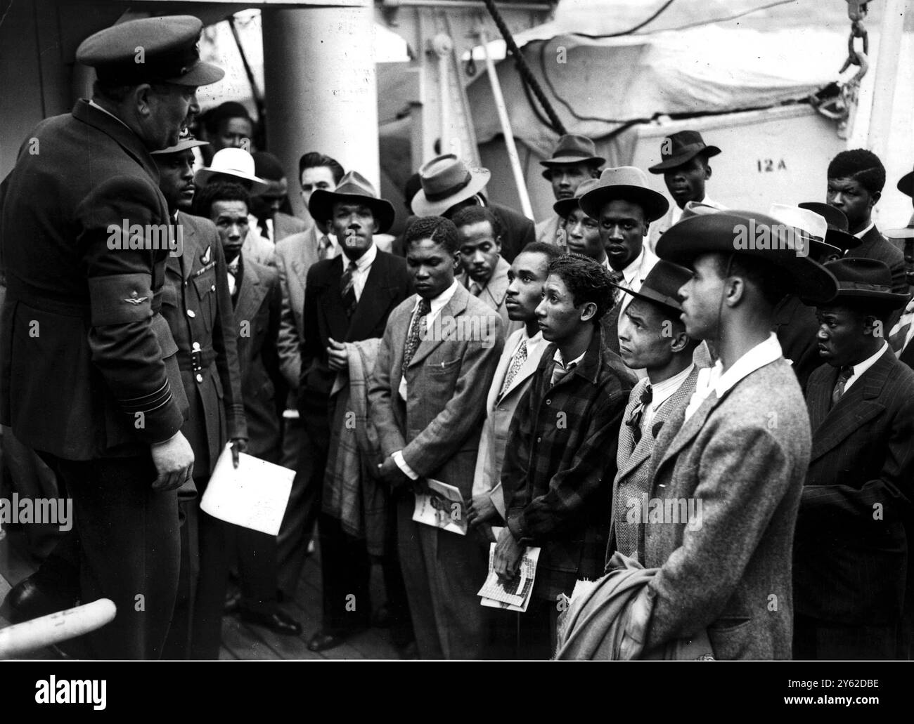 Empire Windrush with the Jamaican immigrants en masse being welcolmed ...