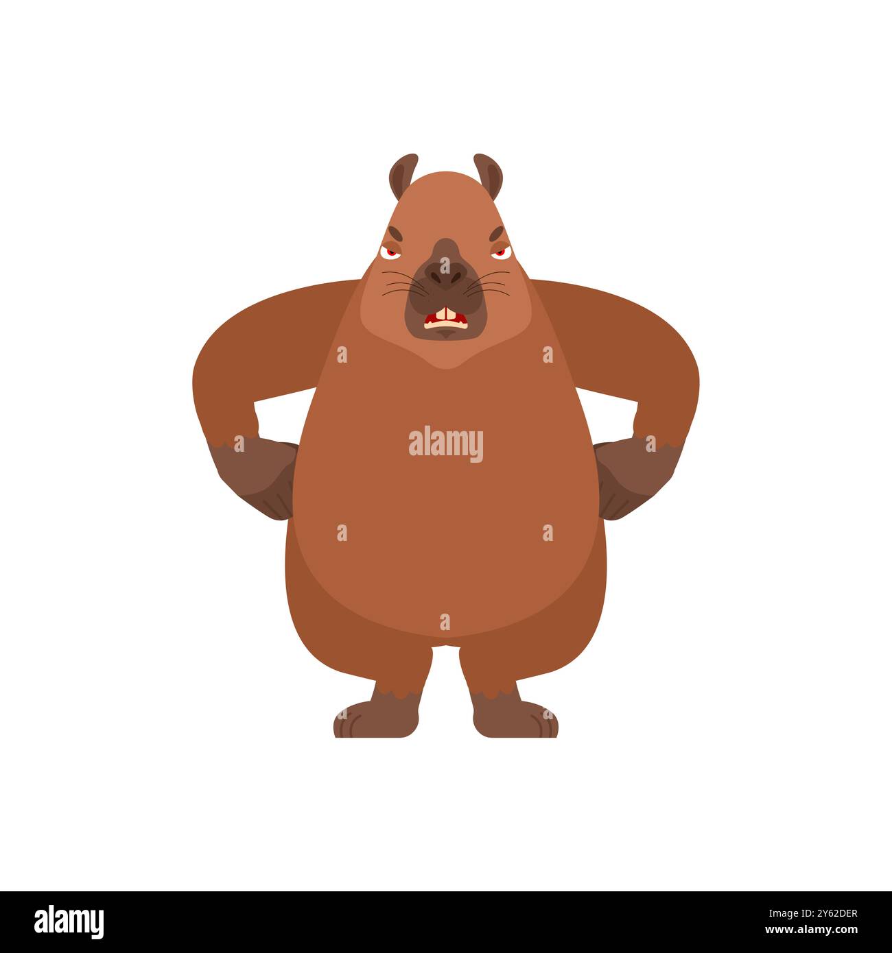 Capybara angry. Wild animal evil. rodent aggressive Stock Vector Image ...