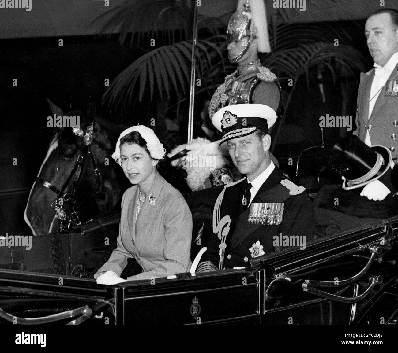 The Queen and the Duke of Edinburgh - in uniform of Admiral of the ...