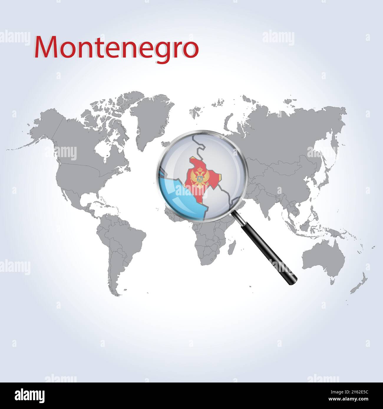 Montenegro magnified map hi-res stock photography and images - Alamy