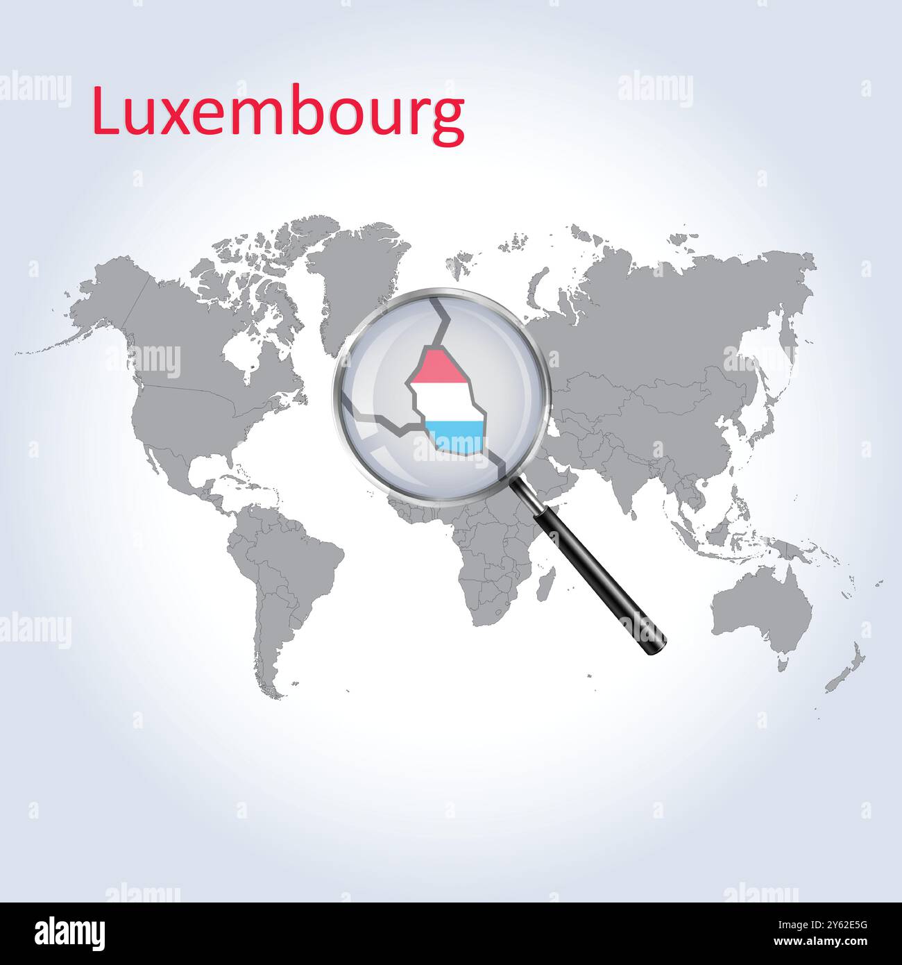 Luxembourg Magnified Map and Flag, Luxembourg Enlargement Maps, Vector ...