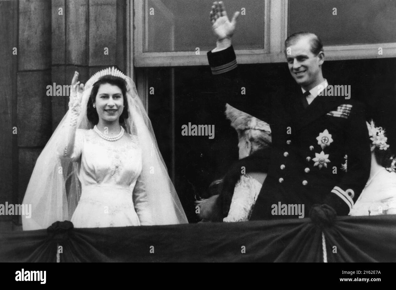 Wedding Day 1947 Princess Elizabeth & Duke of Edinburgh Stock Photo - Alamy