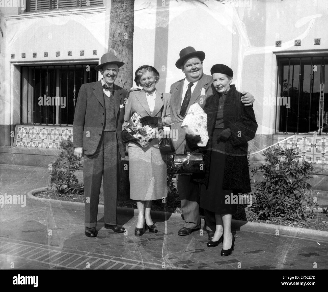 Stan Laurel and Oliver Hardy , who have been teamed for 25 years , as ...