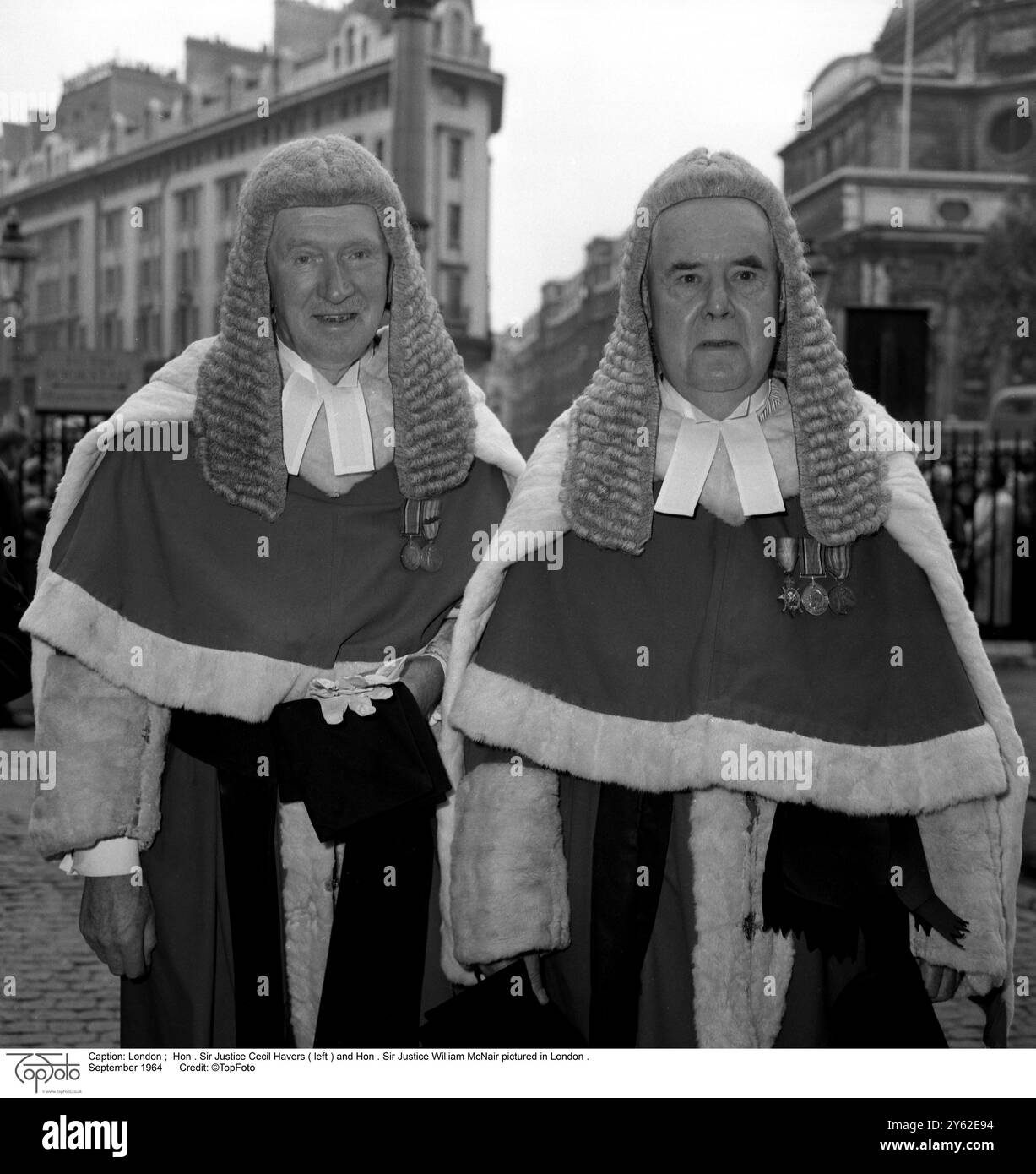 London ; Hon . Sir Justice Cecil Havers ( left ) and Hon . Sir Justice ...
