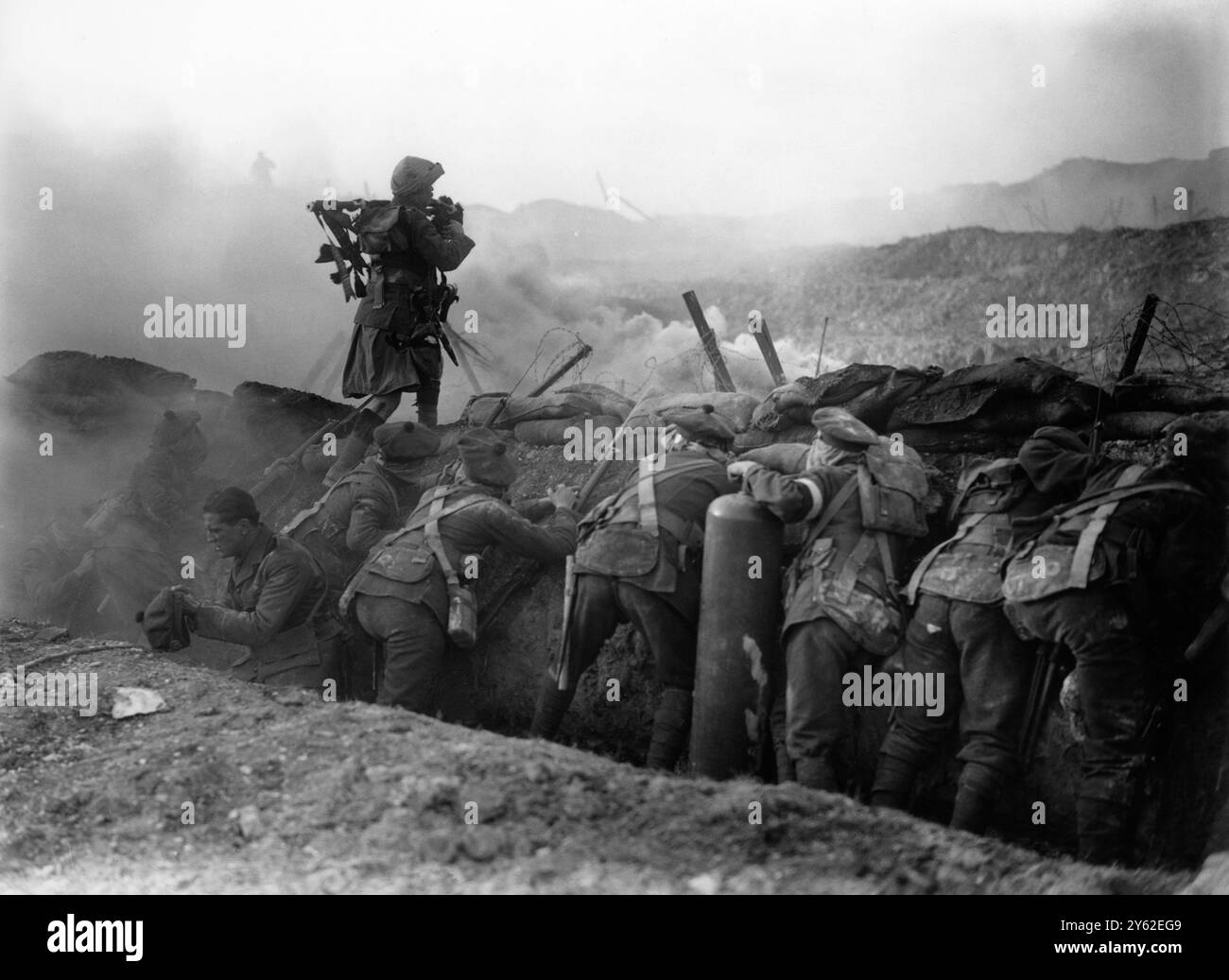 Scottish re-enactment of the Battle of Loos,1915, which is being filmed ...