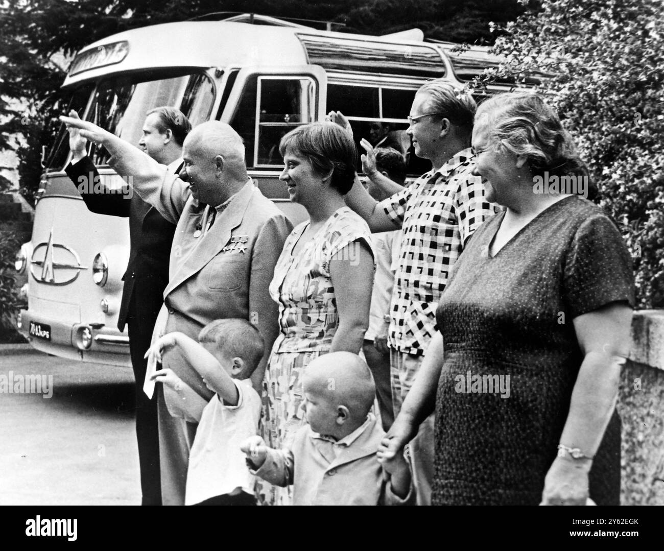 SOVIET PRIME MINISTER NIKITA KHRUSHCHEV WITH ALEXEI ADZHUBEI, EDITOR OF ...