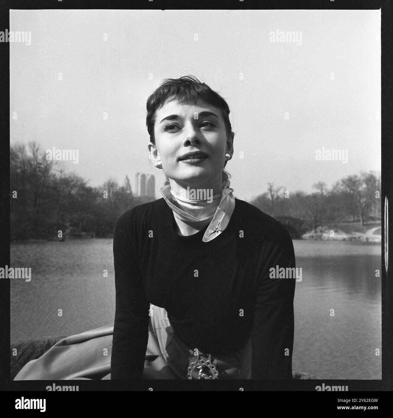 Audrey Hepburn on a 1952 visit to New York, USA where she was starring ...