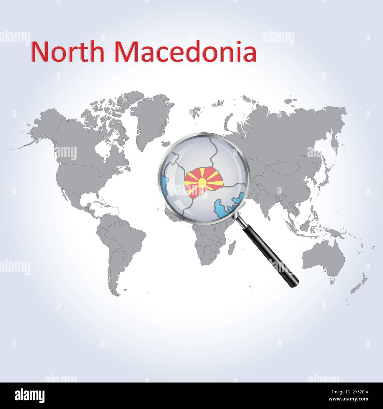 North macedonia magnified map hi-res stock photography and images - Alamy