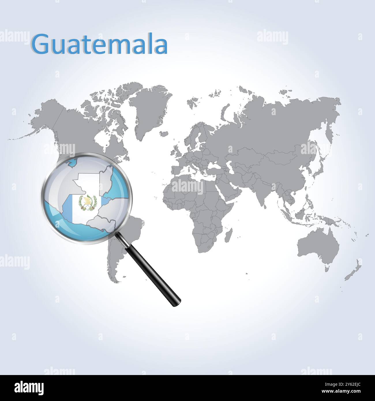 Guatemala Magnified Map and Flag, Guatemala Enlargement Maps, Vector Art Stock Vector Image ...