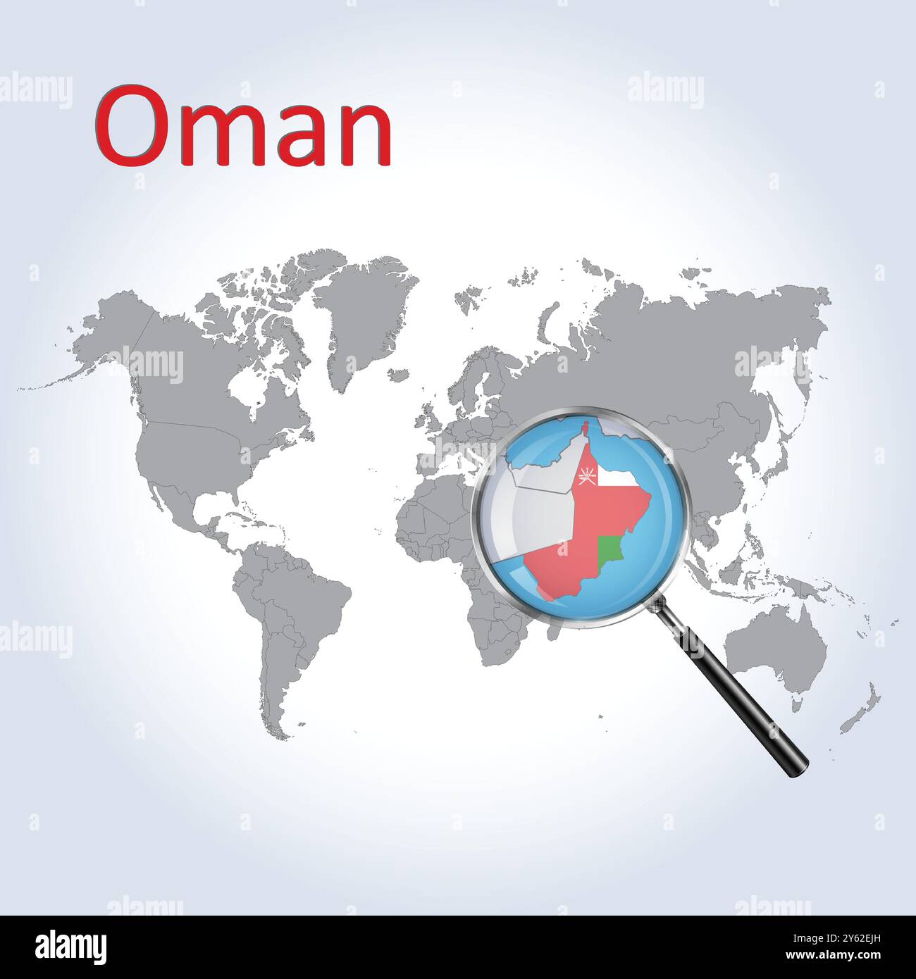 Oman magnified map hi-res stock photography and images - Alamy
