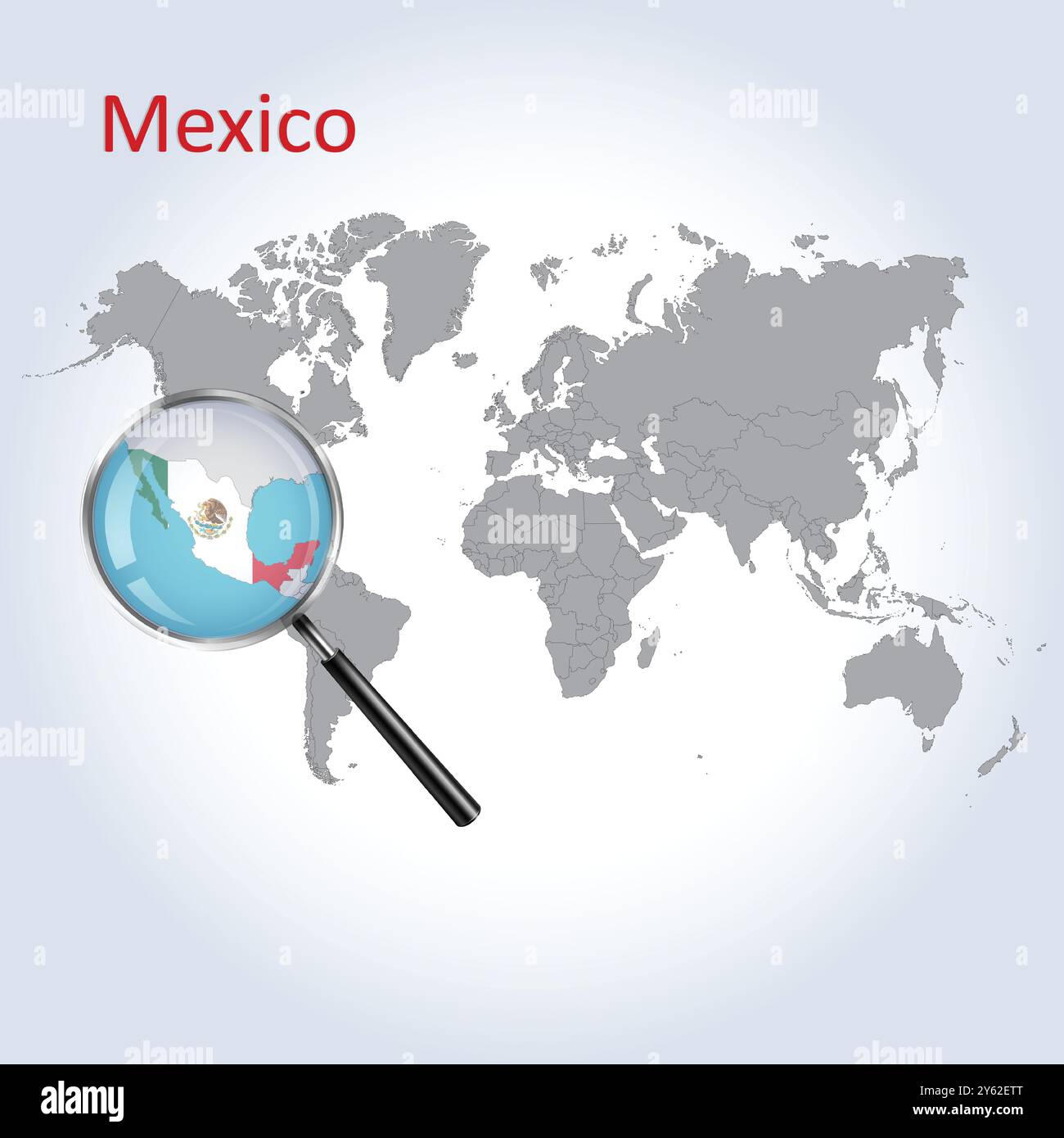 Mexico Magnified Map and Flag, Mexico Enlargement Maps, Vector Art Stock Vector Image & Art - Alamy