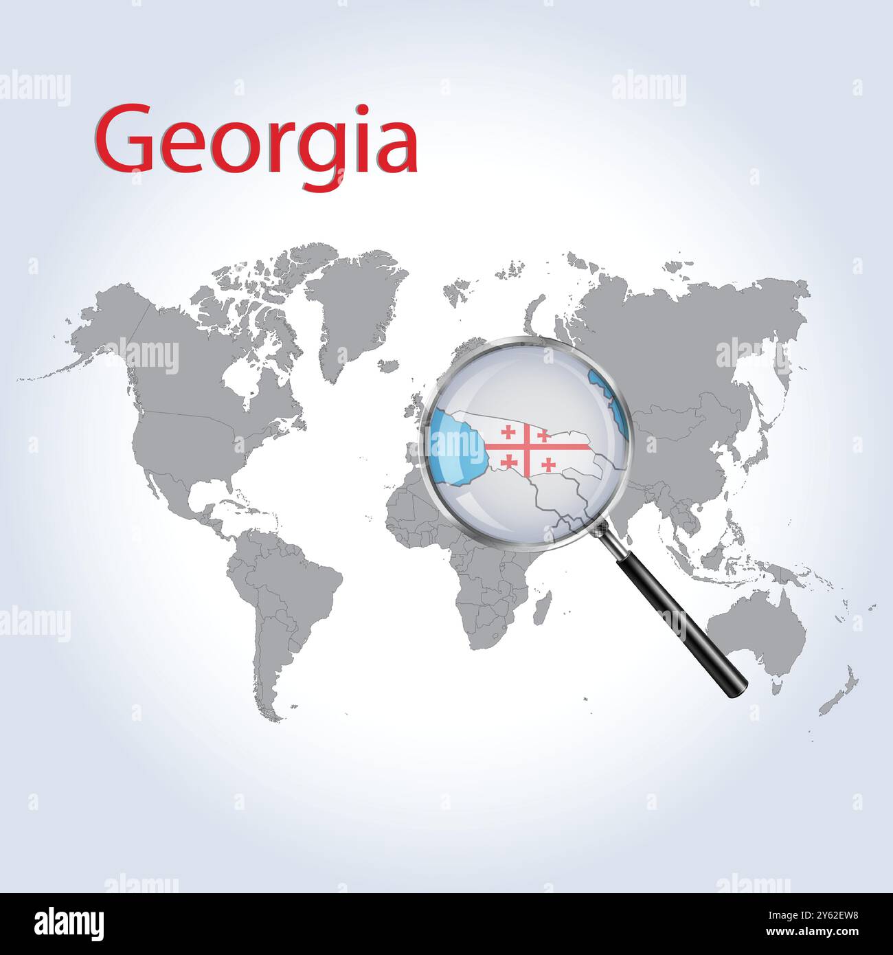 Georgia Magnified Map and Flag, Georgia Enlargement Maps, Vector Art Stock Vector Image & Art ...