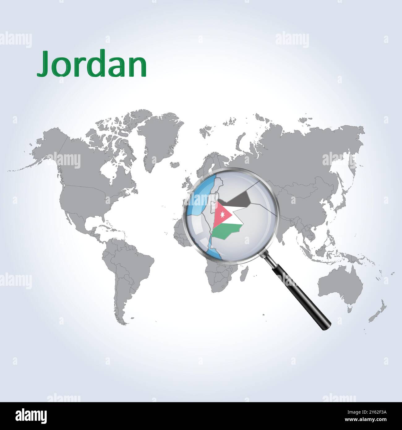 Jordan Magnified Map and Flag, Jordan Enlargement Maps, Vector Art Stock Vector Image & Art - Alamy