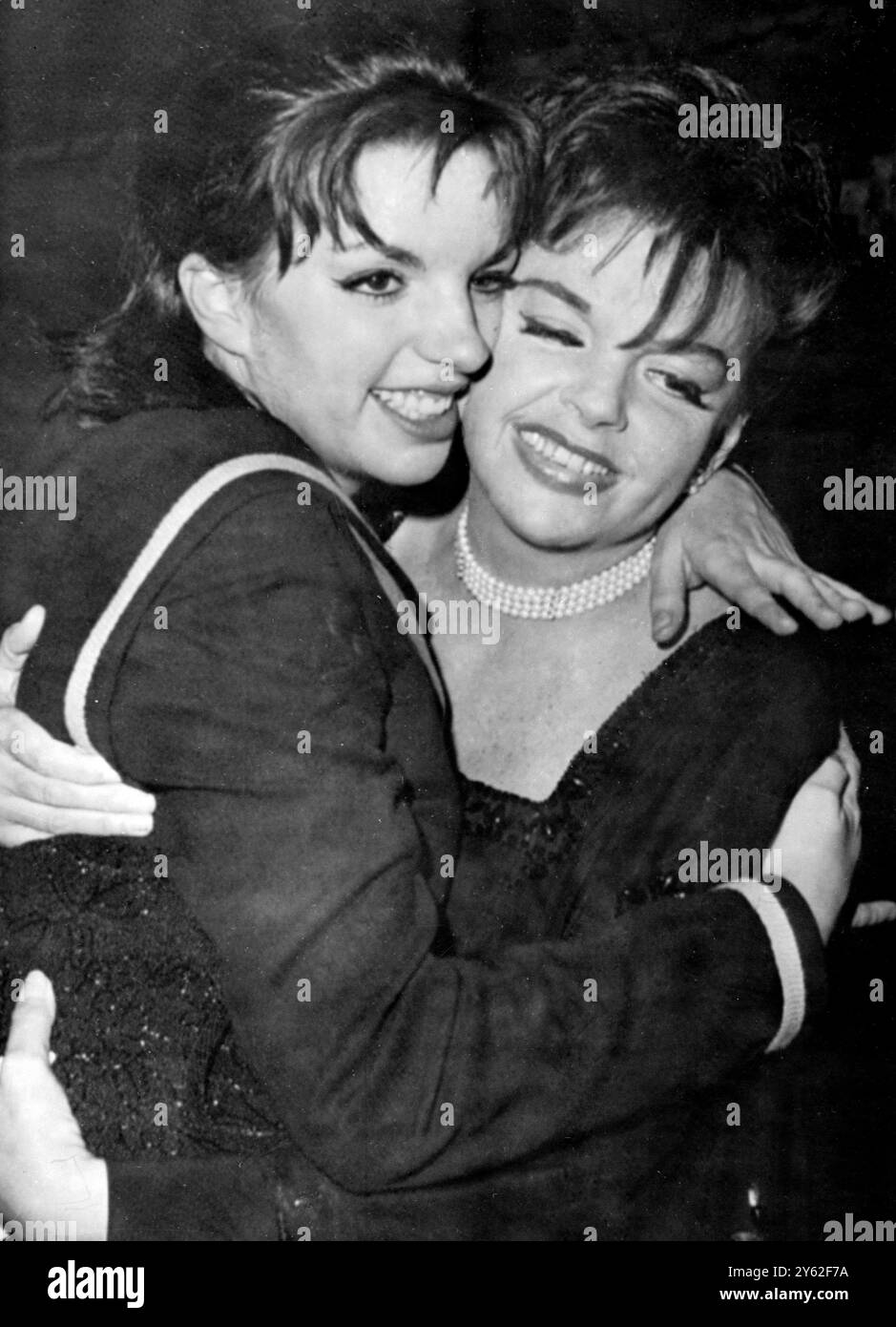 International entertainer , Judy Garland (right) embraces her daughter ...