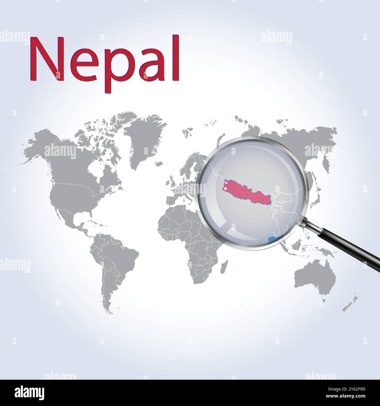 Nepal magnified map hi-res stock photography and images - Alamy