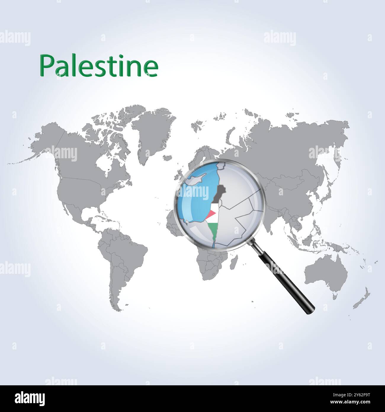 Palestine magnified map hi-res stock photography and images - Alamy