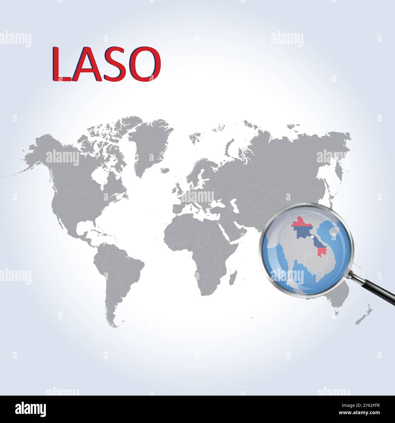 Laos Magnified Map and Flag, Laos Enlargement Maps, Vector Art Stock Vector Image & Art - Alamy