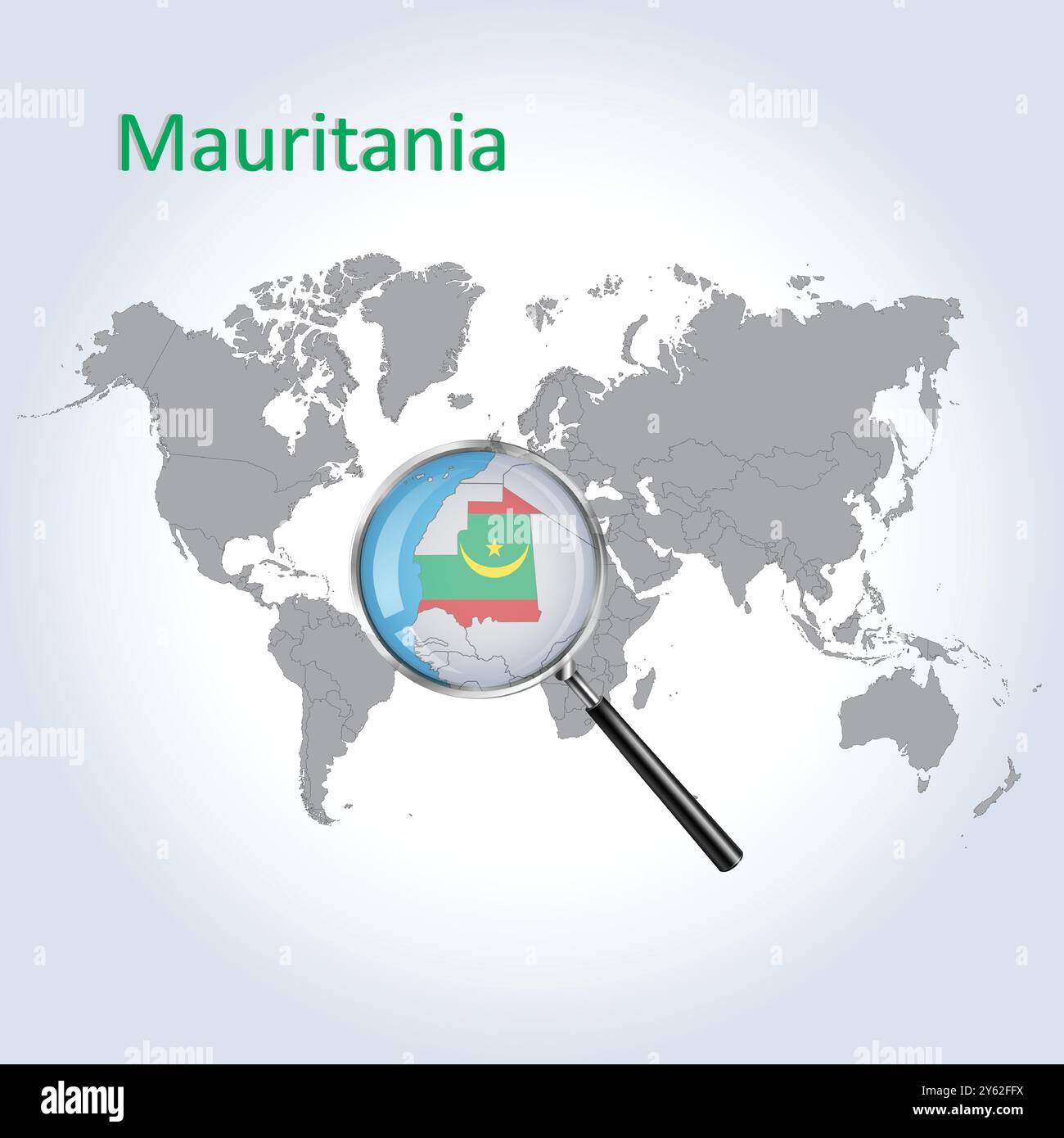 Mauritania magnified map hi-res stock photography and images - Alamy