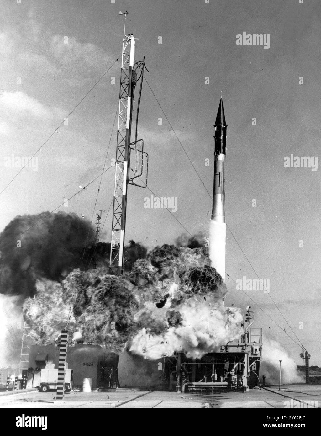 The Vanguard 3-stage rocket, carrying America's first Sputnik bound for ...