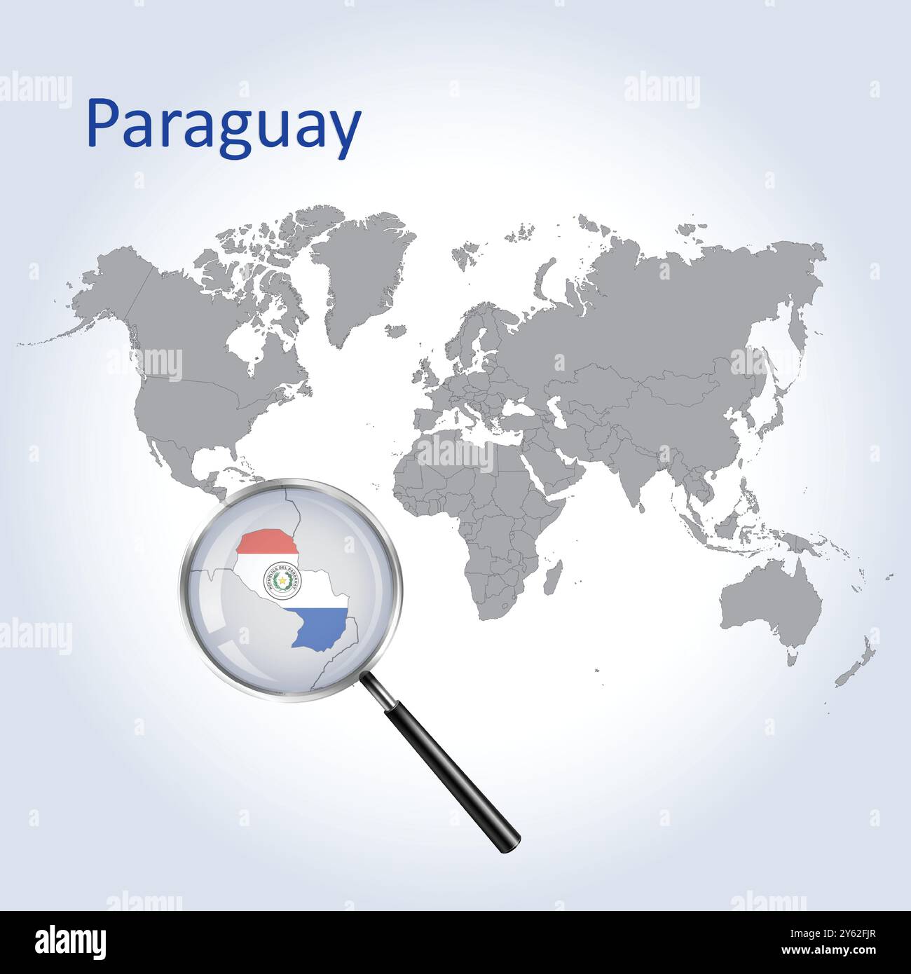 Paraguay magnified map hi-res stock photography and images - Alamy