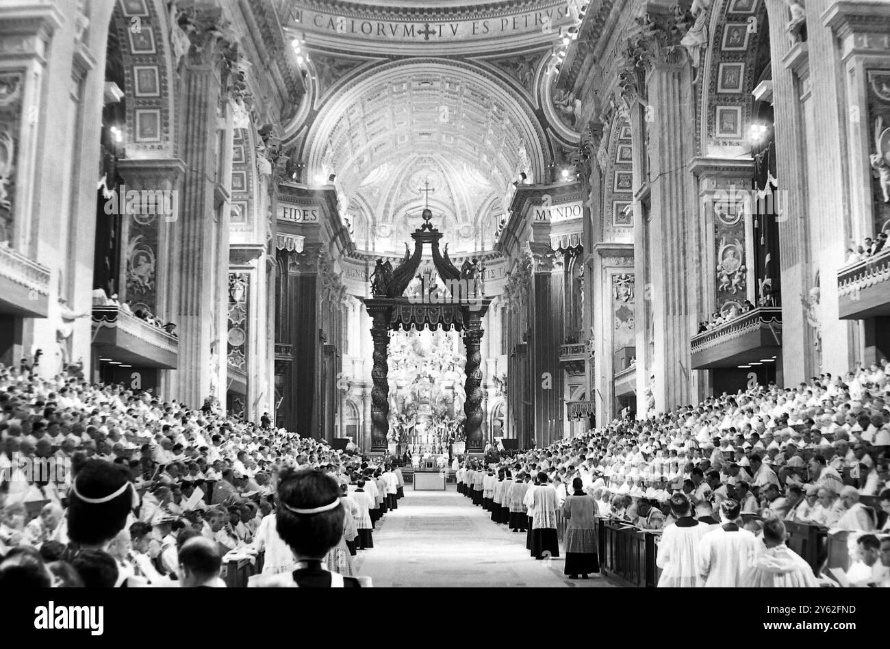 12 OCTOBER 1962 A GENERAL VIEW INSIDE ST PETER'S BASILICA DURING THE ...